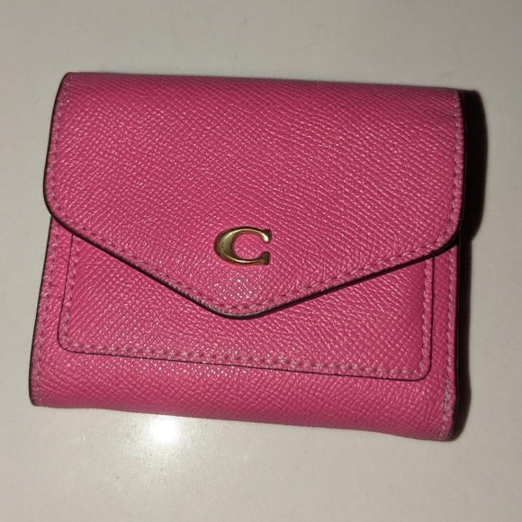 Coach | Bags | Coach Wyn Trifold Small Wallet Peony Pink Leather | Poshmark